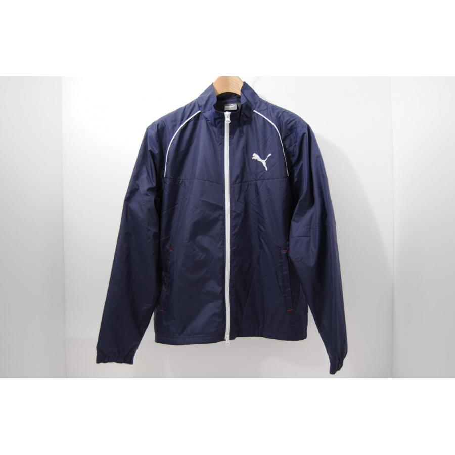 PUMA coco 中古【SALE】 プーマ メンズ ブルゾン L 紺 ネイビー 長袖ダブルジップ 裏微起毛 レターパックプラス発送可 ...