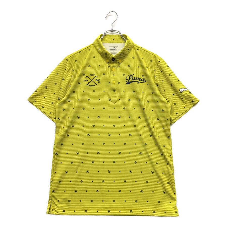 PUMA coco 中古 プーマ メンズ 半袖ポロシャツ L 黄 イエロー ボタンダウン 総柄 レターパックプラス発送可 90685 : ココ ...