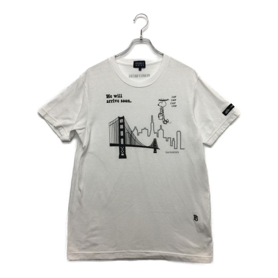 PEARLY GATES coco 中古 パーリーゲイツ メンズ 半袖Tシャツ 4(M) 白 ホワイト スヌーピーコラボ レターパックプラス ...