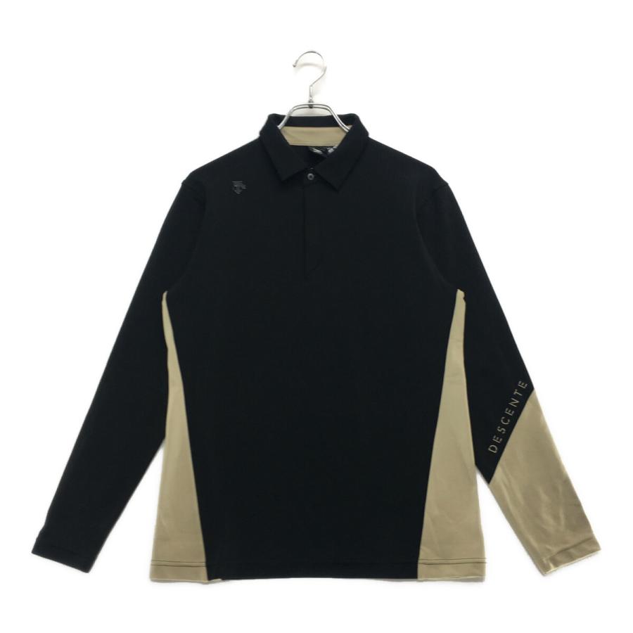 DESCENTE GOLF coco 中古【値下げ】 デサントゴルフ メンズ 長袖ポロシャツ M 黒 裏微起毛 レターパックプラス発送可 ...