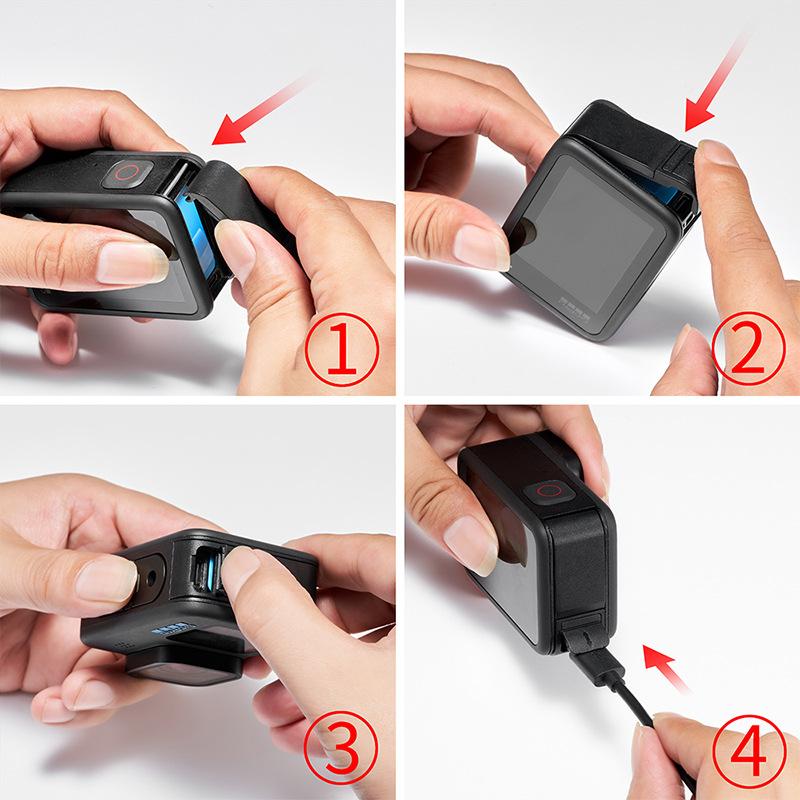 ゴープロ交換用サイドドア GoPro Hero 13/12/11/10/9 black 用 バッテリーカバー タイムラプス Type-C ...