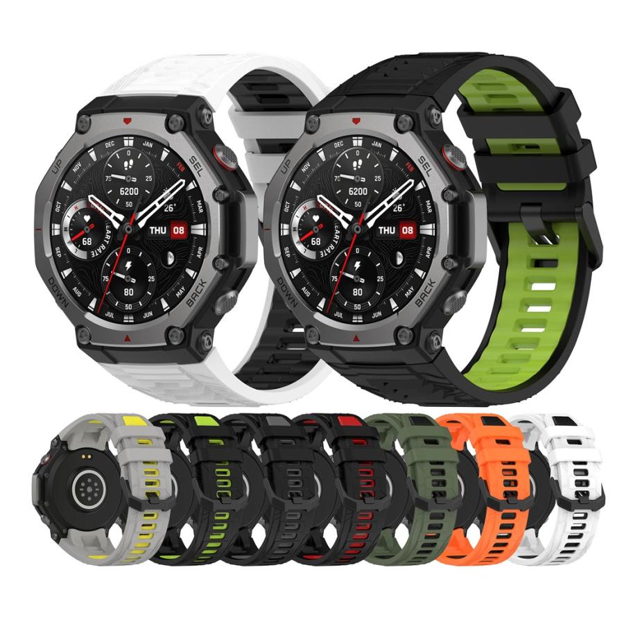 amazfit t-rex3 バンド 交換バンド シリコンバンド アマズフィット ティーレックス t-rex 3 ベルト シリコン リストバンド交換 ウォッチベルト 腕時計ベ : 雑貨通販 ...