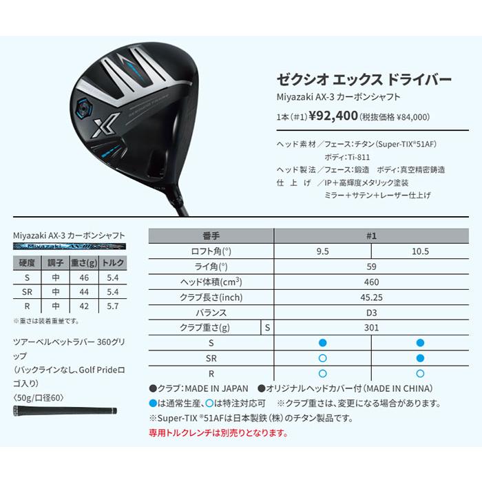XXIO X 一部即納OK ダンロップ -DUNLOP- XXIO X-eks- ドライバー 2024年モデル Miyazaki AX-3 カーボンシャフト ゼクシオ エックス : アドバンス ...