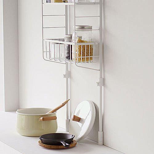 平安伸銅工業 SPLUCE 突っ張りキッチンラック スリムポールラック ホワイト 2点セット つっぱり 収納 棚 伸縮 キッチン :4549176129109:cocoatta - 通販 ...