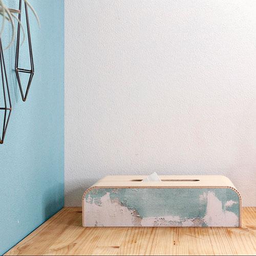 ヤマト工芸 painting tissue ペインティングティッシュ ティッシュケース ペールブルーグリーン YK22-002 ティッシュボックス 木製 ペイント ナチュラル 日本製 ...