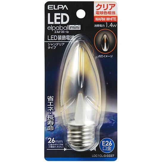 ELPA E26口金 LEDシャンデリア球 クリア電球色 LDC1CL-G-G337 : cocoatta - 通販 - Yahoo!ショッピング