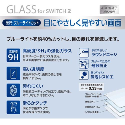 ナカバヤシ Digio2 SWITCH2用ガラス 光沢・ブルーライトカット GAF-SW2GKBC : cocoatta - 通販 - Yahoo!ショッピング