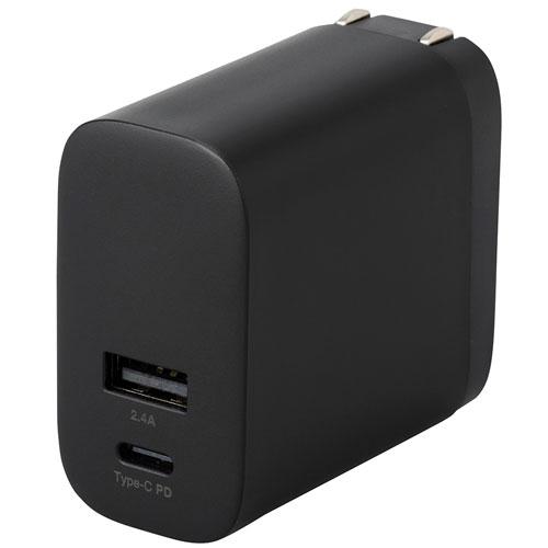 ナカバヤシ Digio2 USB Type-C+USB-A 30W PD充電対応 充電器 ブラック JYU-ACU07BK :4902205490029:cocoatta - 通販 ...