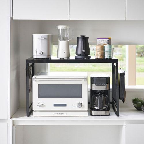 山崎実業 tower スチールパネル付きレンジラック タワー W75 ブラック 1484 : cocoatta - 通販 - Yahoo!ショッピング