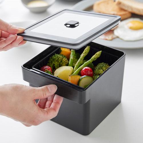 山崎実業 tower 電子レンジ・食洗機対応 ザル付き保存容器 タワー ブラック : cocoatta - 通販 - Yahoo!ショッピング