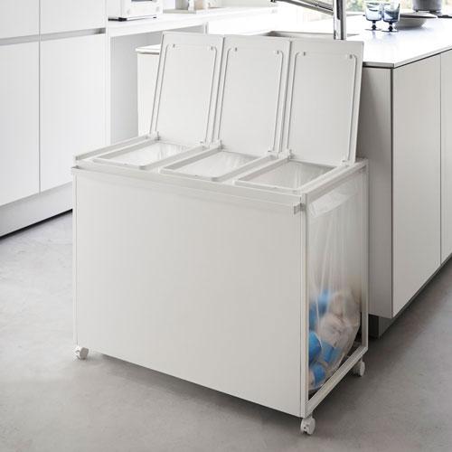 山崎実業 蓋付き目隠し分別ダストワゴン タワー tower 45L 3分別 ホワイト 1822 : cocoatta - 通販 - Yahoo!ショッピング