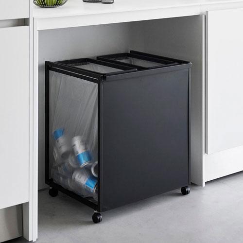 山崎実業 目隠し分別ダストワゴン タワー tower 45L 2分別 ブラック 1825 : cocoatta - 通販 - Yahoo!ショッピング