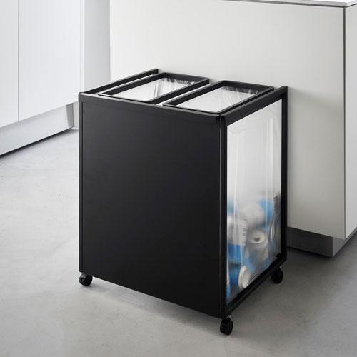 山崎実業 目隠し分別ダストワゴン タワー tower 45L 2分別 ブラック 1825 : cocoatta - 通販 - Yahoo!ショッピング