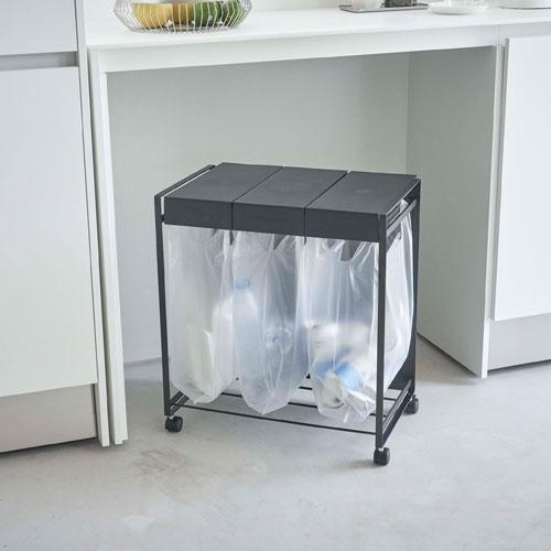 山崎実業 蓋付き目隠し分別ダストワゴン タワー tower 3分別 ブラック 5978 : cocoatta - 通販 - Yahoo!ショッピング