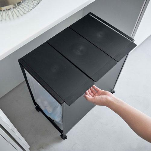 山崎実業 蓋付き目隠し分別ダストワゴン タワー tower 3分別 ブラック 5978 : cocoatta - 通販 - Yahoo!ショッピング