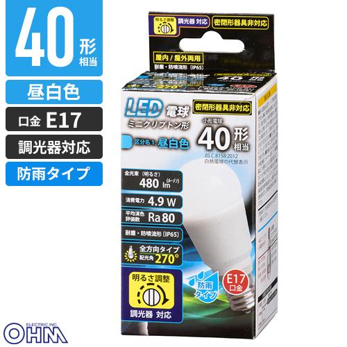 オーム電機 LED電球 ミニクリプトン形 E17 40W形相当 昼白色 屋外対応 LDA5N-G-E17/D G11 : cocoatta - 通販 - Yahoo!ショッピング