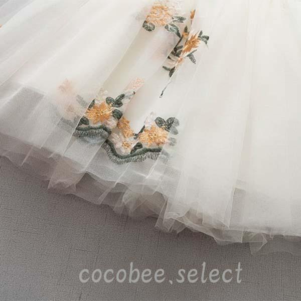 子供ドレス 発表会ドレス ワンピース ドレス 結婚式 キッズ 女の子 ジュニアドレス ピアノ ホワイト アイボリー8090100110120cm : cocobeeヤフーショップ - 通販 ...