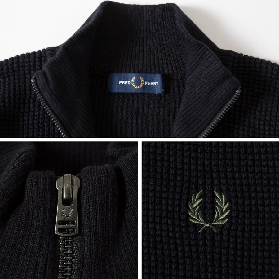 FRED PERRY フレッドペリー ワッフル ステッチ ハーフジップ FRED PERRY フレッドペリー ワッフル ステッチ ハーフジップ