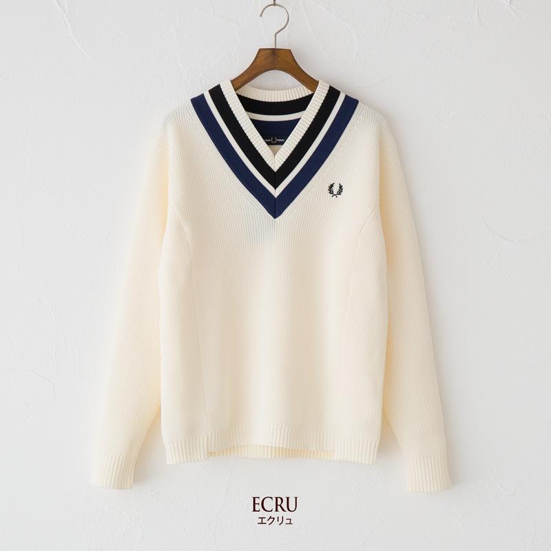 FRED PERRY フレッドペリー チルデン セーター K4536 ストライプ FRED PERRY フレッドペリー チルデン セーター K4536 ストライプ