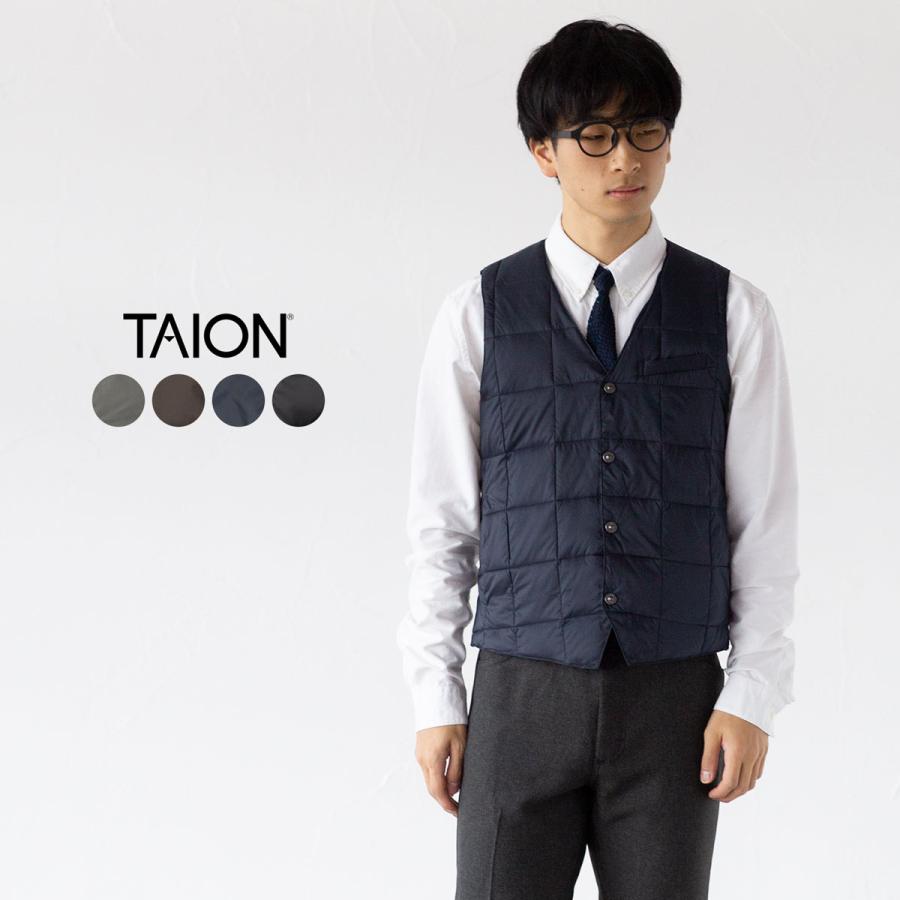 TAION タイオン ベーシック Vネックボタン ダウン ジレ TAION-003 メンズ レディース ベスト インナーダウン ビジネス パッカブル 収納袋付き [ネコポス配送] : ココチヤ ...