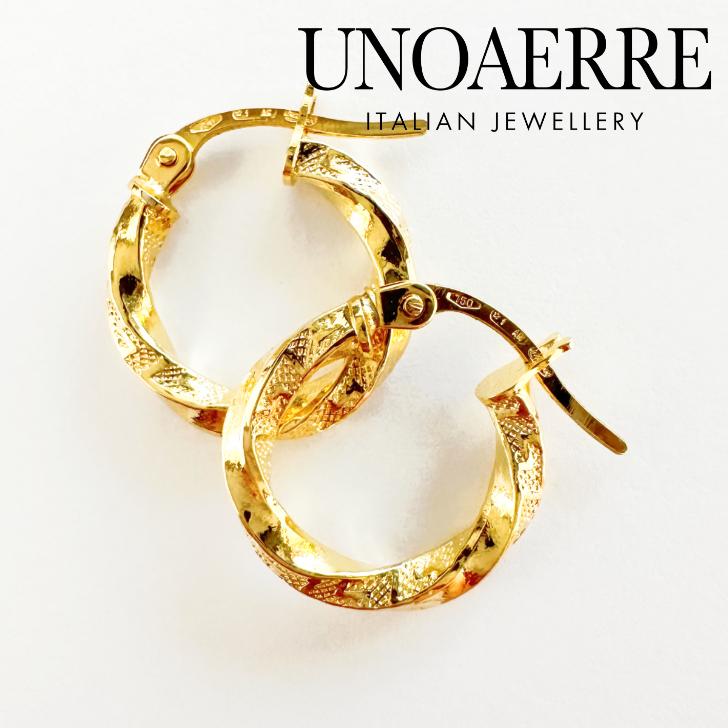 UNOAERRE ウノアエレ ピアス 18金 K18 ゴールド フープピアス シンプル イタリア製 巾着袋＆ジュエリーBOX付き！ プレゼント : ココクロスYahoo!ショップ - 通販 ...