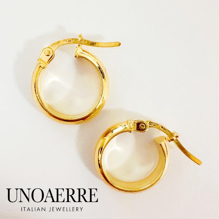UNOAERRE ウノアエレ ピアス 18金 K18 イエローゴールド フープピアス イタリア製 巾着袋＆ジュエリーBOX付き！ プレゼント : ココクロスYahoo!ショップ - 通販 ...