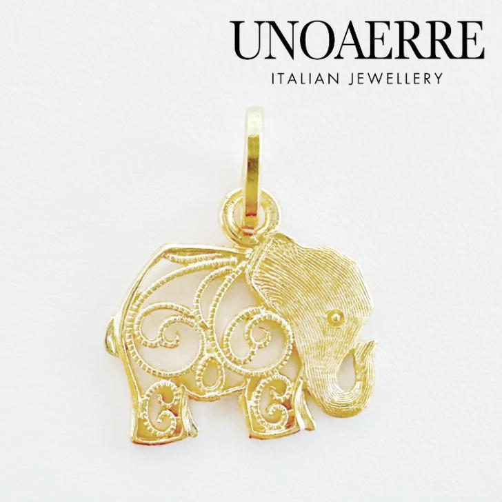 UNOAERRE ウノアエレ ピアス ペンダント 18金 K18 K18YG 750YG 象 ゾウ エレファント ゴールド ペンダントヘッド ペンダントトップ イエローゴールド イタリア製 ...