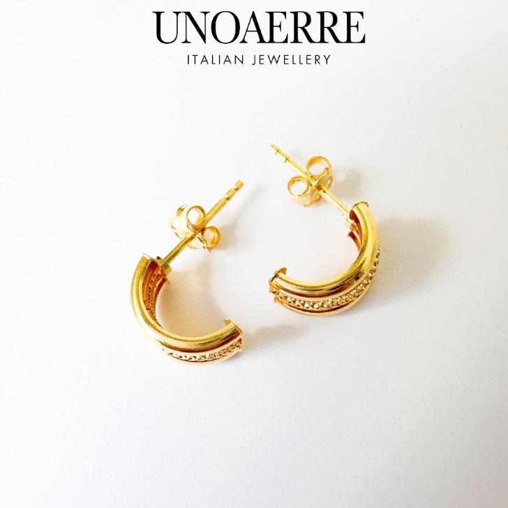 UNOAERRE ウノアエレ ピアス 18金 K18 イエローゴールド フープピアス イタリア製 巾着袋＆ジュエリーBOX付き！ プレゼント : ココクロスYahoo!ショップ - 通販 ...