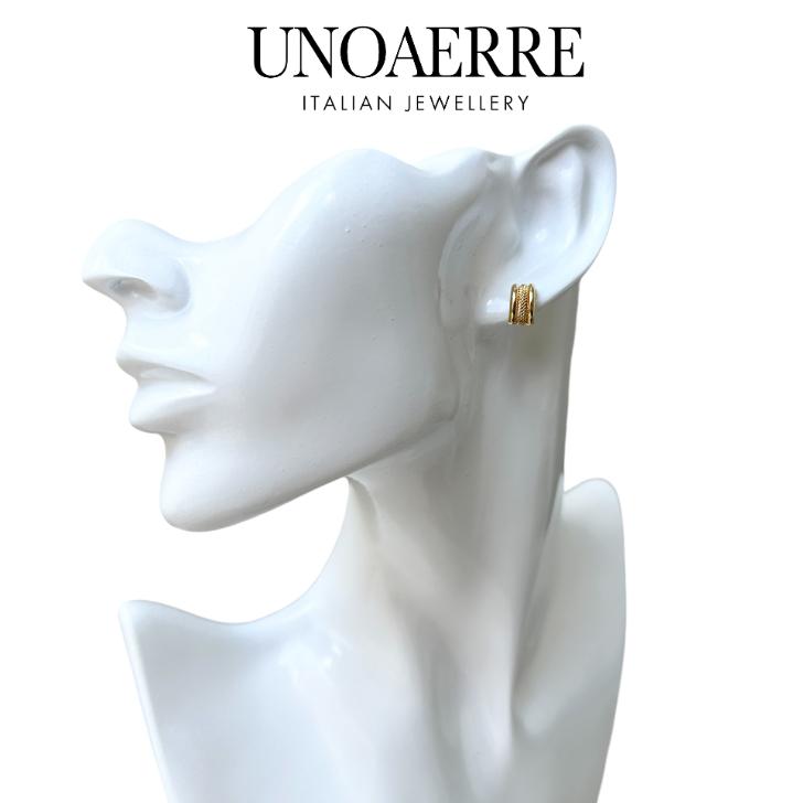 ウノアエレ UNOAERRE ピアス 18金 K18 イエローゴールド フープピアス イタリア製 巾着袋＆ジュエリーBOX付き！ プレゼント : unoaerre-26291 : ココクロス ...