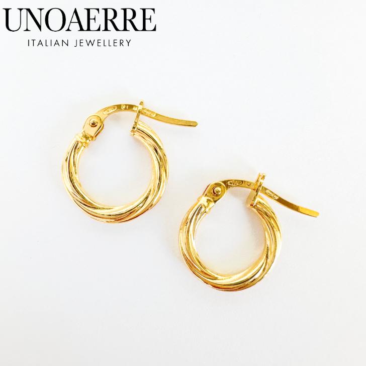 UNOAERRE ウノアエレ ピアス 18金 K18 イエローゴールド フープピアス イタリア製 巾着袋＆ジュエリーBOX付き！ プレゼント : ココクロスYahoo!ショップ - 通販 ...