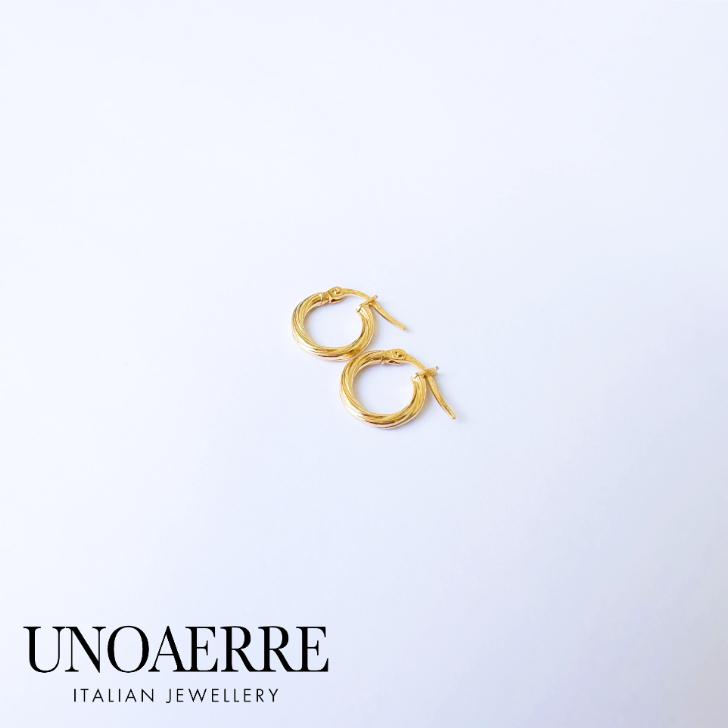 UNOAERRE ウノアエレ ピアス 18金 K18 イエローゴールド フープピアス イタリア製 巾着袋＆ジュエリーBOX付き！ プレゼント : ココクロスYahoo!ショップ - 通販 ...
