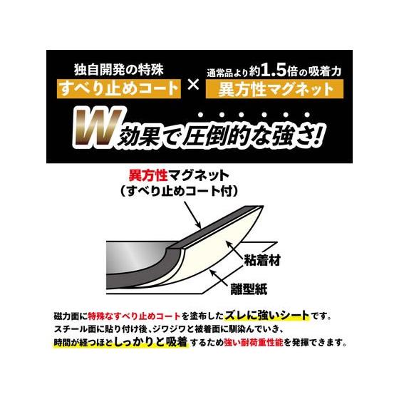 マグエックス 超強力マグネットテープ ゼロスリップ 幅30mm MHGT-30 マグネットシート 粘着タイプ マグネット 掲示物留め 吊下げ ...