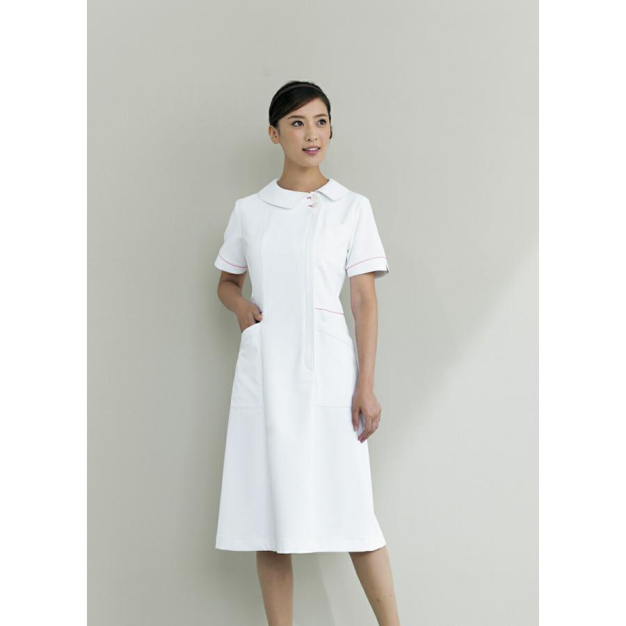 オンワード ナースワンピース リアルベーシック アシンメトリー OP-3049 ホワイト×ピンクパイピング LL : マツヨシ - 通販 - Yahoo!ショッピング
