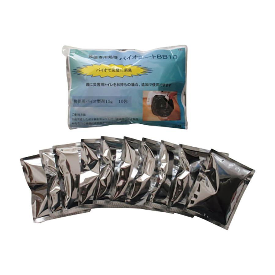 排便処理剤 バイオコートBB10 BB-10(15GX10ホウ) 20袋 テイト微研 黒 25-4693-00 消臭液・消臭剤 ポータブルトイレ用 ポータブルトイレ用消臭液 ...