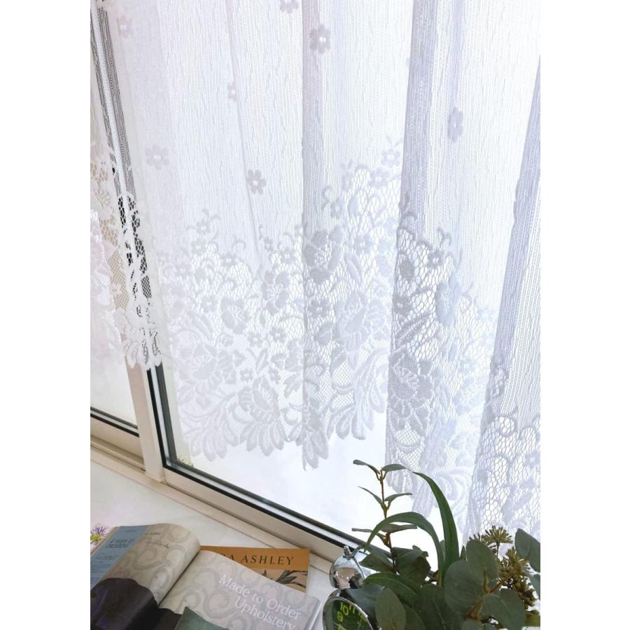 出窓 カーテン レース エレガンス おしゃれ スタイリッシュ 多機能 パイル 遮熱 日本製 300×105cm 白 : cocona plus - 通販 - Yahoo!ショッピング