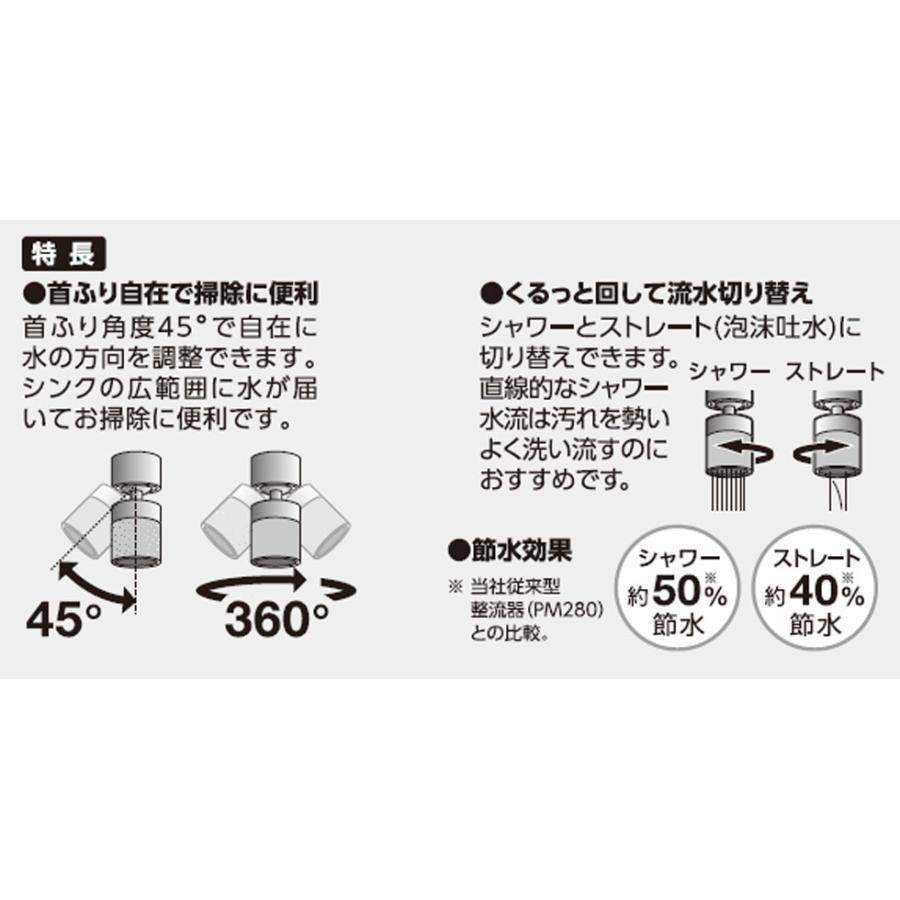 SANEI（水栓金具） SANEI キッチンシャワー PM2540 工事不要 おしゃれ 台所 蛇口 首振りシャワー 使いやすい角度調整 節水 節約 日本製 PM2540|||| : 便利雑貨の ...