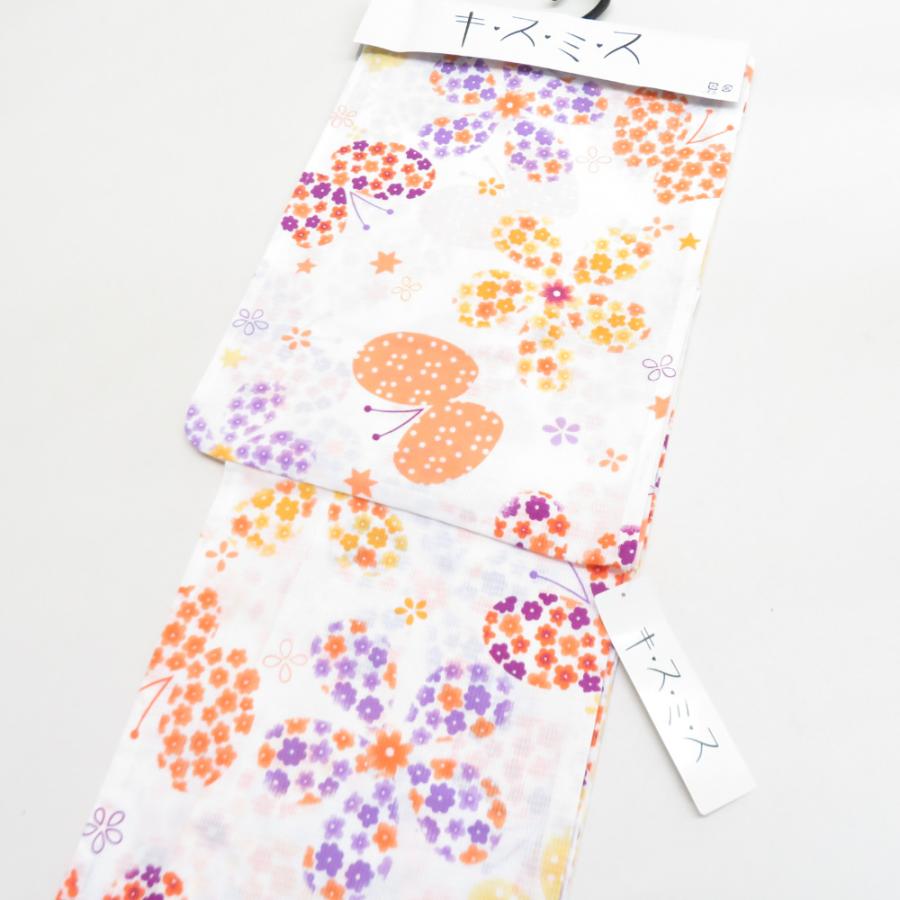 Xmiss キスミス 浴衣 花と蝶々柄 ホワイト 白橙 綿100％ 綿紅梅 夏用 レディースゆかた 夏祭り 花火大会 身丈165cm : ココロード - 通販 - Yahoo!ショッピング