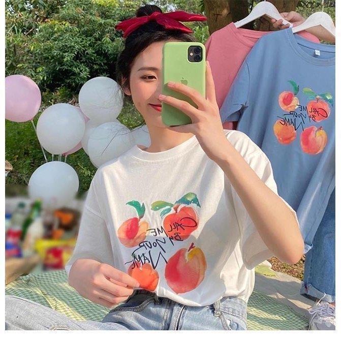 半袖Tシャツ夏Tシャツレディースフルーツ柄ゆったりクルーネックカットソーホワイトサマーTシャツピンクレディースTシャツ : Cocotch ヤフー店 - 通販 - Yahoo!ショッピング