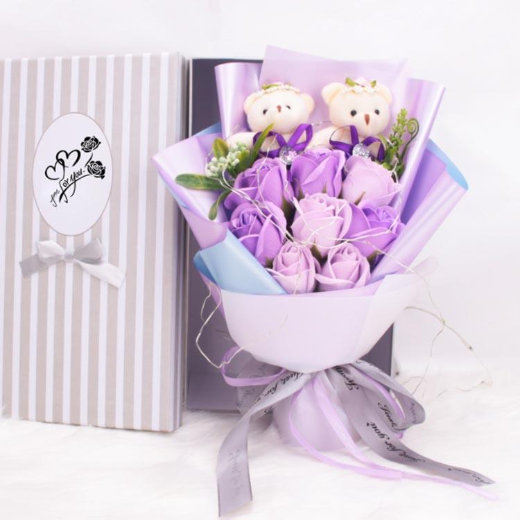 4点セット ソープフラワー ギフト 発表会 花束 プレゼント 合格祝い ローズ 薔薇 ベア 熊束ブーケ LEDライト付き お礼用 ボックス 石鹸フラワ : Cocotch ヤフー店 - 通販 ...