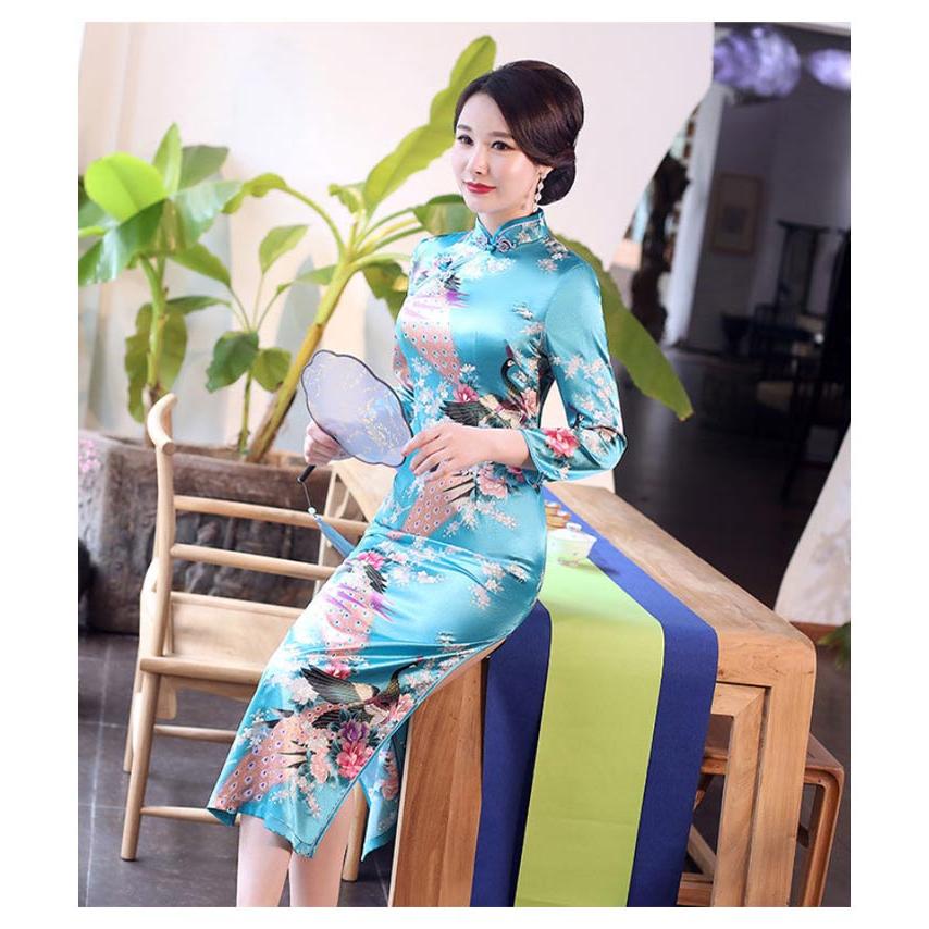 チャイナドレス ロング丈 7分袖 チャイナ服 ハロウィン コスプレ 仮装 大きいサイズ 花柄 クラシカル パーティー セクシー コスチューム 衣装 ス : Cocotch ヤフー店 - 通販 ...