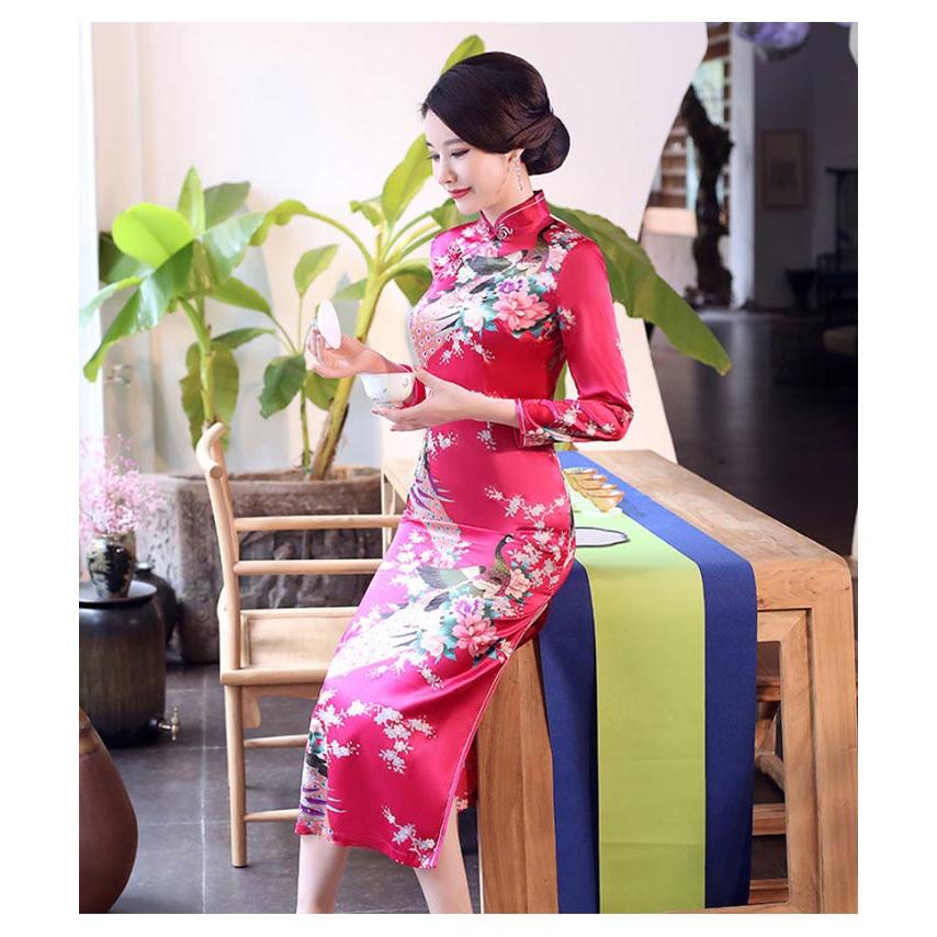 チャイナドレス ロング丈 7分袖 チャイナ服 ハロウィン コスプレ 仮装 大きいサイズ 花柄 クラシカル パーティー セクシー コスチューム 衣装 ス : Cocotch ヤフー店 - 通販 ...