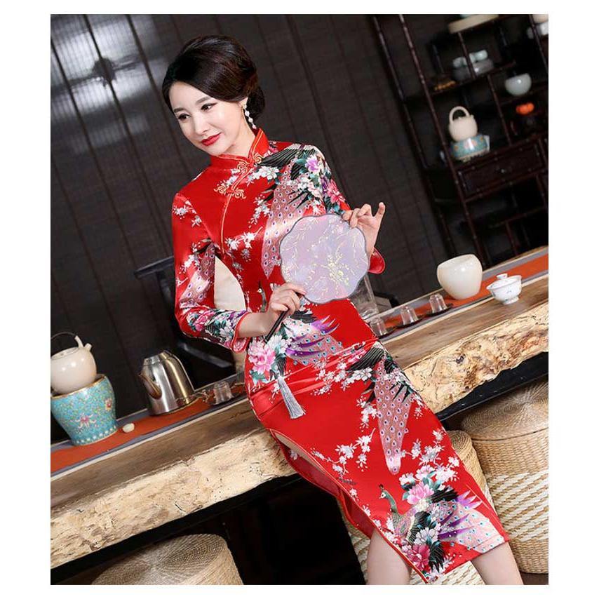 チャイナドレス ロング丈 7分袖 チャイナ服 ハロウィン コスプレ 仮装 大きいサイズ 花柄 クラシカル パーティー セクシー コスチューム 衣装 ス : Cocotch ヤフー店 - 通販 ...