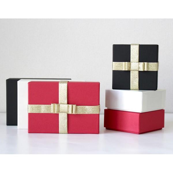 TAKEMEKI (タケメキ):リボン付き ギフトボックス（9.5×9.5×H4.5cm） ブラック GIF-419-BKS : イチネンネットmore - 通販 - Yahoo!ショッピング