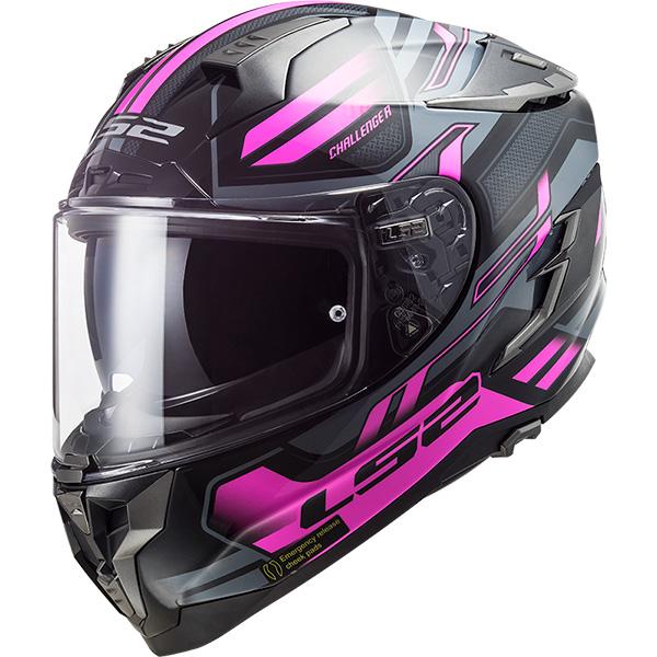 (あすつく) LS2 HELMETS:【国内正規品】CHALLENGER F SPIN BLACK TITANIUM PINK XXLサイズ ...