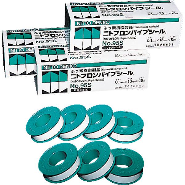 日東電工:ニトフロンパイプシール No.95S 0.1mm×13mm×15m【10巻】 95-15S オレンジブック 1220322 : tr ...