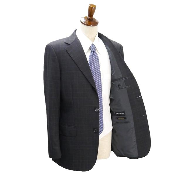 SELFLEX 段返り 3つボタン シングルスーツ AB8 XL ダークグレー 暗灰色 チェック ワンタック 春秋 合物 88521-853595 5NB052 : 中古ブランドスーツ専門店 ...