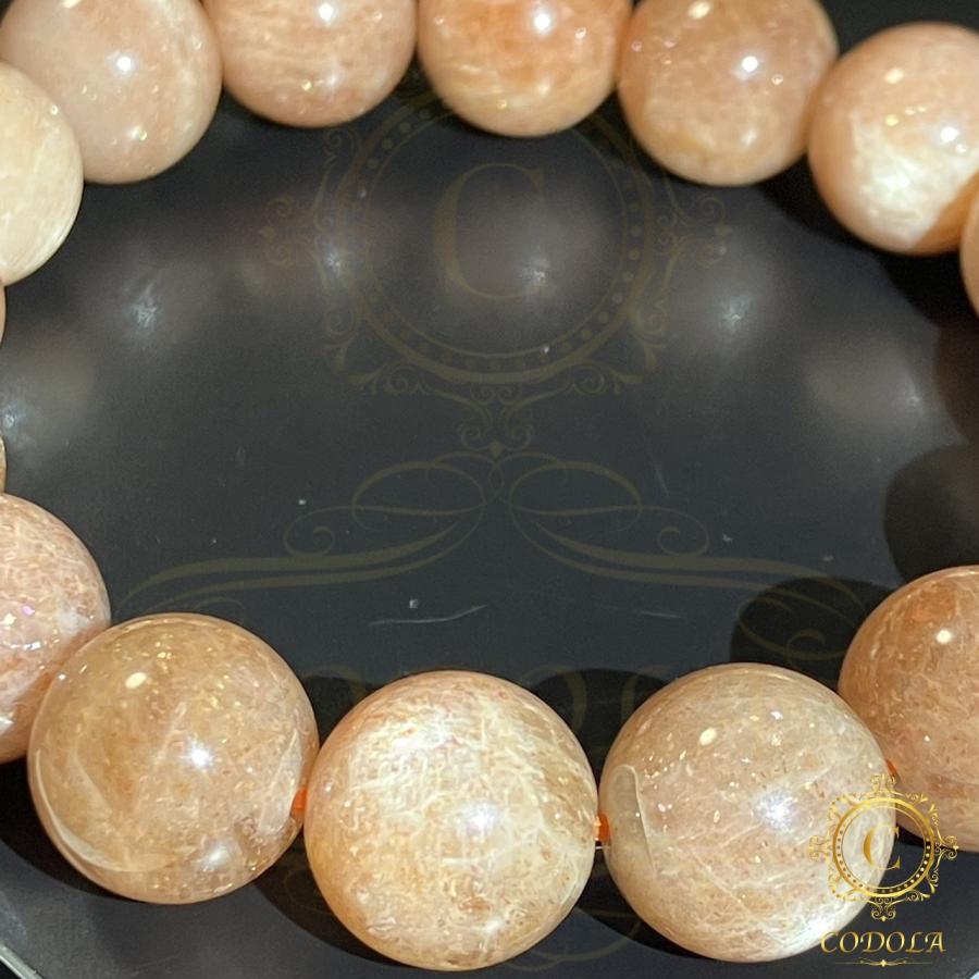 サンストーン ゴールデンサンストーン ブレスレット 13ミリ一点物 パワーストーン 天然石 ヒーリング 開運 太陽 オレンジ ゴールデン ...