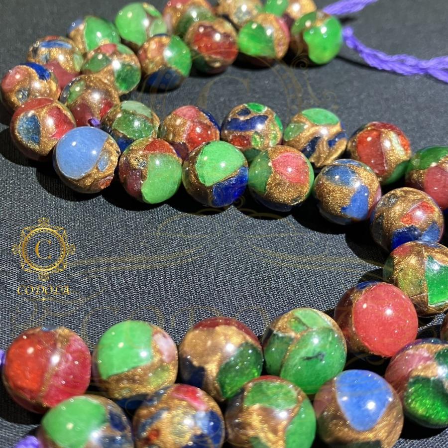 七宝焼 10mm マルチカラー 半連材 ラウンド 最高品質 天然石 パワーストーン 天然石のビーズ カラフル ビーズ 七宝 丸玉 伝統 ガラス ...