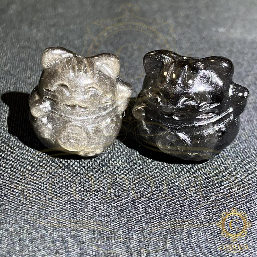 シルバーオブシディアン 1粒売 最高品質 パワーストーン 招き猫 ビーズ 天然石 天然石のビーズ 集中力 アクセサリーパーツ : CODOLA ...