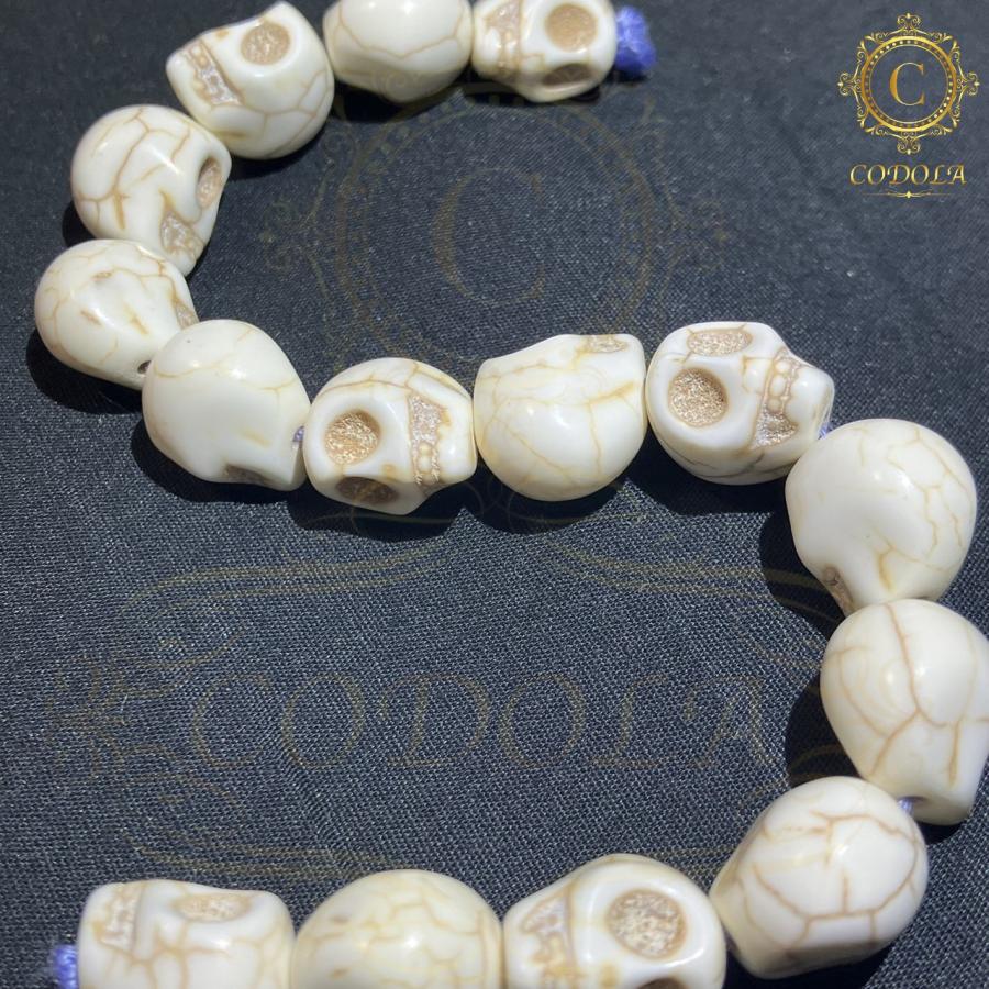 ハウライト スカル 天然 天然石 半連材 かっこいい 可愛い お買い得 パワーストーン ビーズ ワンポイント : CODOLA-天然石の卸売 ...